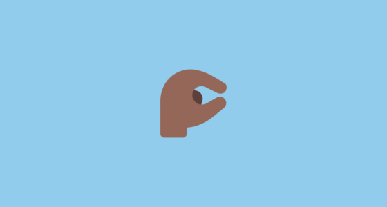 🤏🏾 Pinching Hand: Medium-Dark Skin Tone Emoji on Toss Face (토스페이스) 1.5