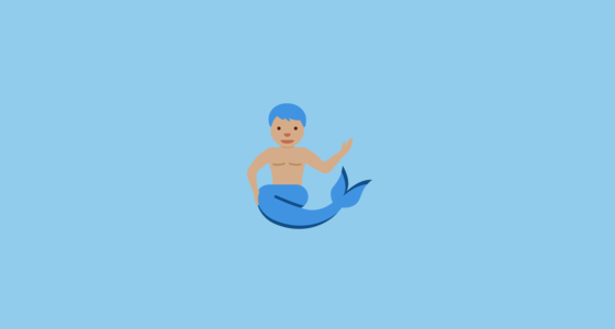 🧜🏽‍♂️ Merman: Medium Skin Tone Emoji on Twitter Twemoji 12.1.4