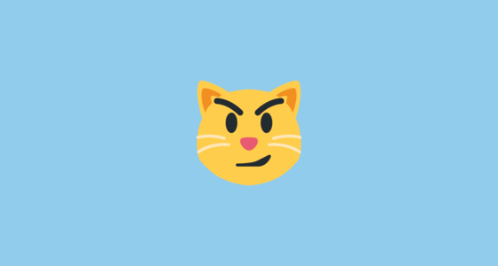 😼 Cat with Wry Smile Emoji on Twitter Twemoji 12.1.5