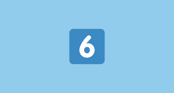 6️⃣ Keycap Digit Six Emoji on Twitter Twemoji 1.0