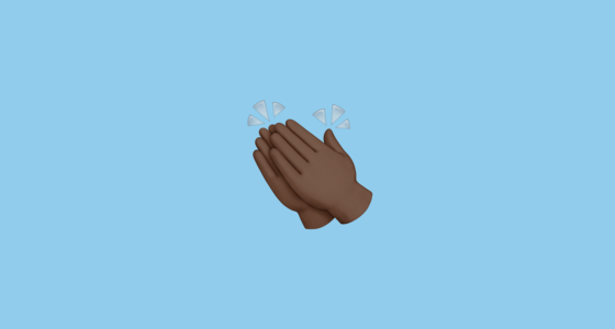 👏🏿 Clapping Hands: Dark Skin Tone Emoji on Twitter Emoji Stickers 13.1