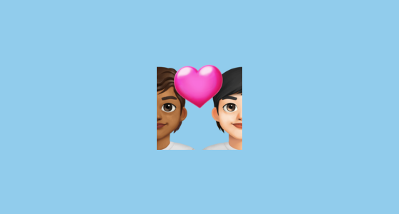 🧑🏾‍ ️‍🧑🏻 Pasangan Dengan Simbol Hati: Dewasa, Dewasa, Ton Kulit ...