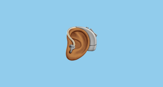 🦻🏾 Ear with Hearing Aid: Medium-Dark Skin Tone Emoji on Twitter Emoji ...