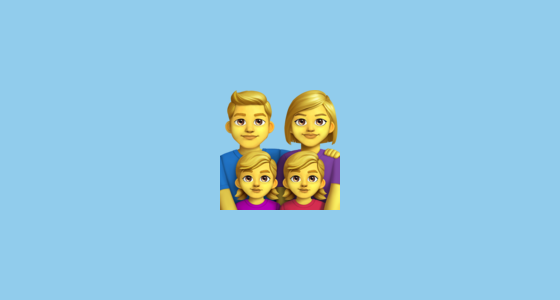 👨‍👩‍👧‍👧 Keluarga: Lelaki, Perempuan, Budak Perempuan, Budak Perempuan ...