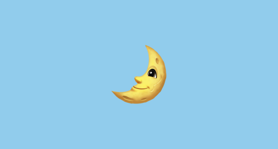 🌛 Maan Met Gezicht In Eerste Kwartier Emoji on Twitter Emoji Stickers 13.1
