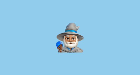 🧙🏽‍♂️ Man Mage: Medium Skin Tone Emoji on Twitter Emoji Stickers 13.1