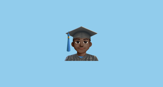 👨🏿‍🎓 Man Student: Dark Skin Tone Emoji on Twitter Emoji Stickers 13.1