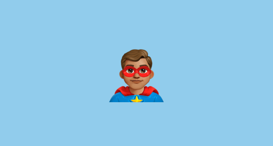 🦸🏽‍♂️ Man Superhero: Medium Skin Tone Emoji on Twitter Emoji Stickers 13.1