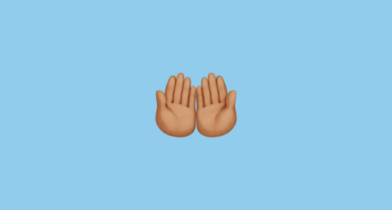 🤲🏽 Palms Up Together: Medium Skin Tone Emoji on Twitter Emoji Stickers 13.1