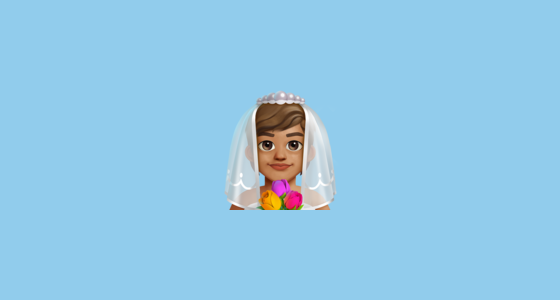 👰🏽 Person with Veil: Medium Skin Tone Emoji on Twitter Emoji Stickers 13.1