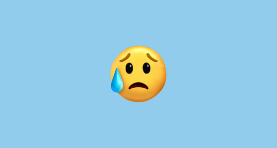 😥 Sad but Relieved Face Emoji on Twitter Emoji Stickers 13.1