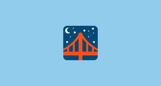 🌉 夜幕下的桥 Emoji on Twitter Twemoji 15.0