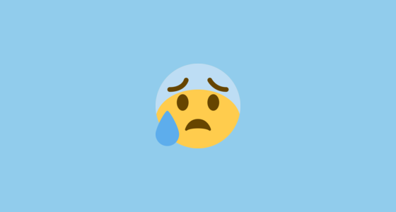 😰 Cara Con Ansiedad Y Sudor Emoji on Twitter Twemoji 2.0