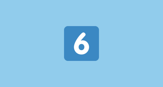 6️⃣ Keycap Digit Six Emoji on Twitter Twemoji 2.0
