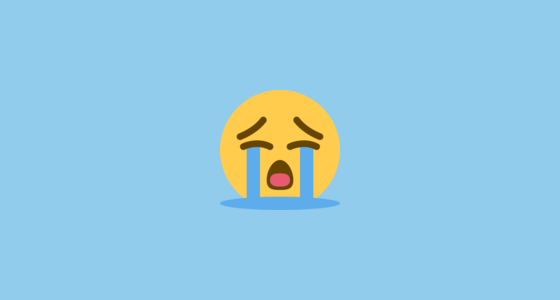 😭 Loudly Crying Face Emoji on Twitter Twemoji 2.0