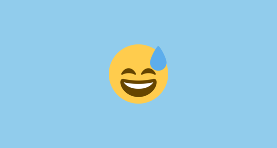 😅 Visage Souriant Avec Une Goutte De Sueur Emoji on Twitter Twemoji 2.2.3