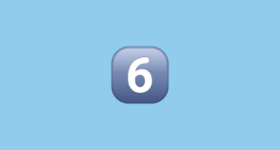6️⃣ Keycap Digit Six Emoji on WhatsApp 2.18.379