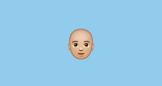 👨🏼‍🦲 Uomo: Carnagione Abbastanza Chiara, Calvo Emoji on WhatsApp 2.20 ...