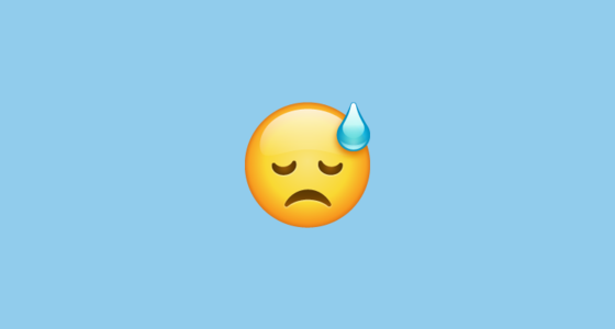 😓 Rosto Cabisbaixo Com Gota De Suor Emoji on WhatsApp 2.23.2.72