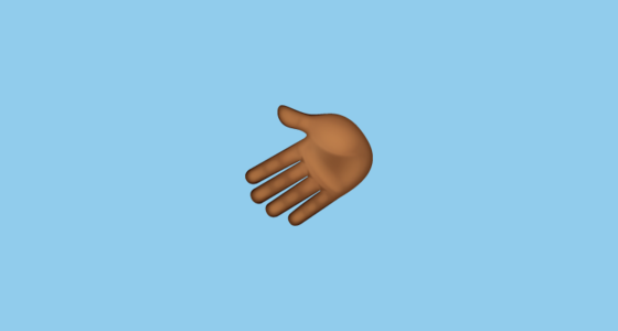 🫲🏾 Leftwards Hand: Medium-Dark Skin Tone Emoji on WhatsApp 2.23.2.72