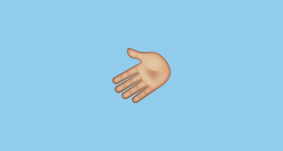 🫲🏼 Leftwards Hand: Medium-Light Skin Tone Emoji on WhatsApp 2.23.2.72