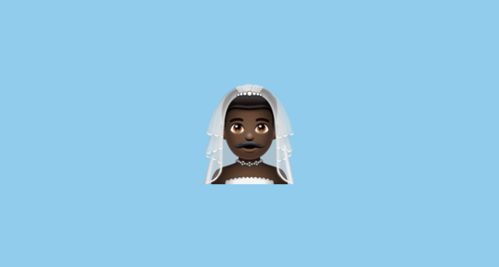 👰🏿‍♂️ Man with Veil: Dark Skin Tone Emoji on WhatsApp 2.23.2.72