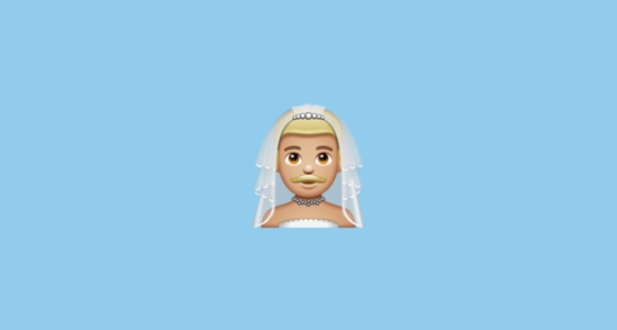 👰🏼‍♂️ Man with Veil: Medium-Light Skin Tone Emoji on WhatsApp 2.23.2.72