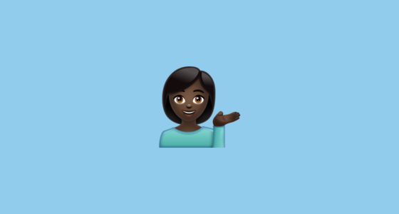 💁🏿 Infoschalter-Mitarbeiter(In): Dunkle Hautfarbe Emoji on WhatsApp 2 ...