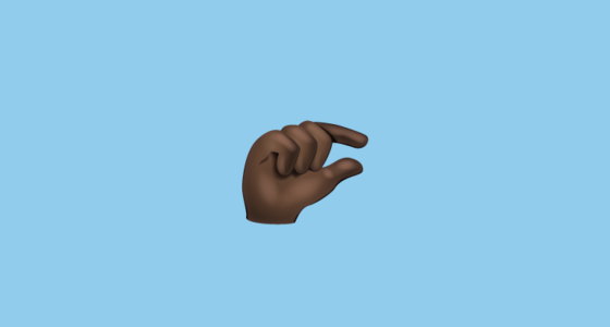 🤏🏿 Pinching Hand: Dark Skin Tone Emoji on WhatsApp 2.23.2.72