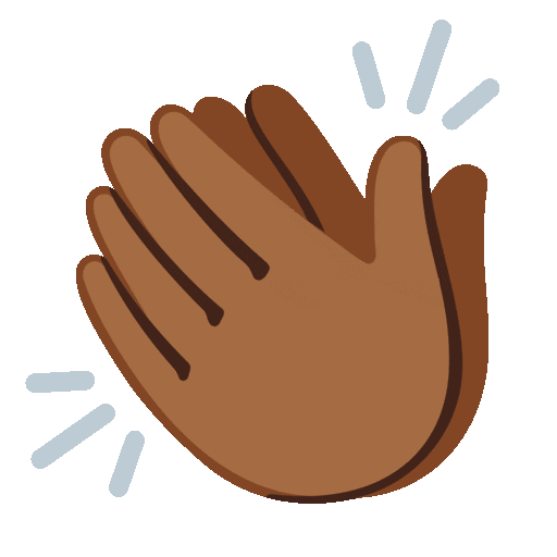 👏🏾 Clapping Hands: Medium-Dark Skin Tone on Noto Color Emoji, Animated 16.0