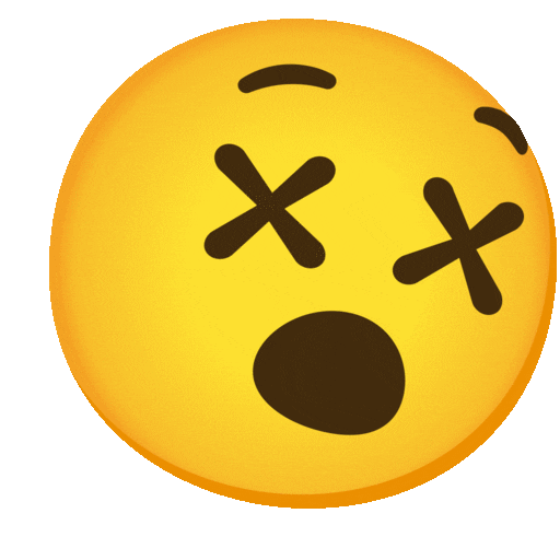 😵 Face with Crossed-Out Eyes on Noto Color Emoji, Animated 16.0