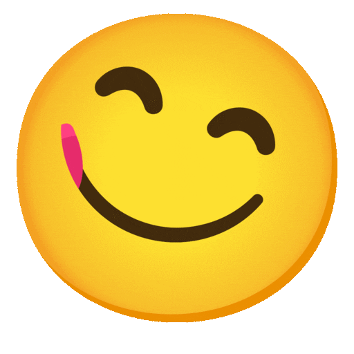 😋 Cara Saboreando Comida en Noto Color Emoji, Animated 16.0