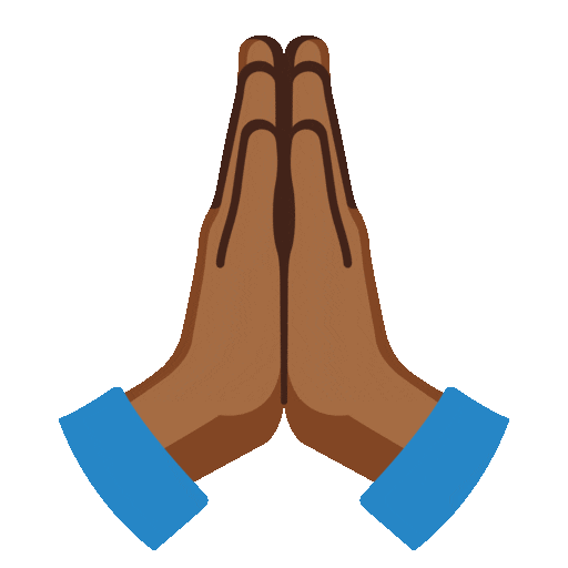 🙏🏾 Folded Hands: Medium-Dark Skin Tone on Noto Color Emoji, Animated 16.0