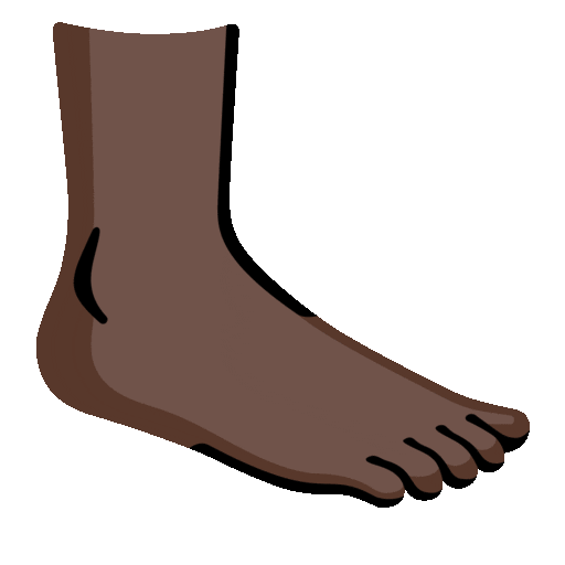 🦶🏿 Foot: Dark Skin Tone on Noto Color Emoji, Animated 16.0