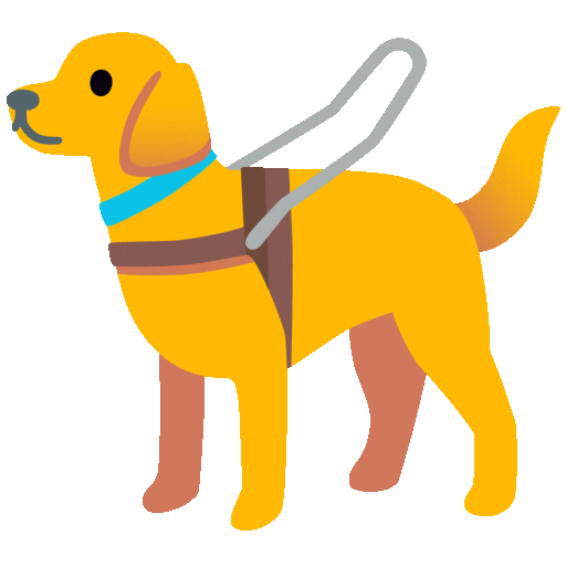 🦮 Guide Dog on Noto Color Emoji, Animated 16.0