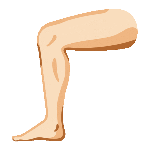 🦵🏻 Jambe : Peau Claire sur Noto Color Emoji, Animated 16.0