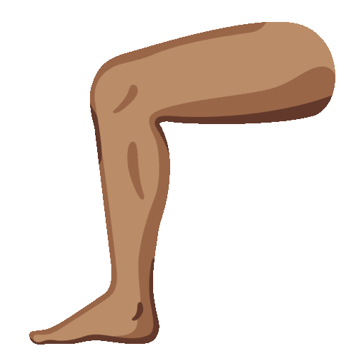 🦵🏽 Leg: Medium Skin Tone on Noto Color Emoji, Animated 16.0