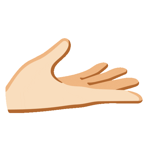 🫴🏻 Palm Up Hand: Light Skin Tone on Noto Color Emoji, Animated 16.0