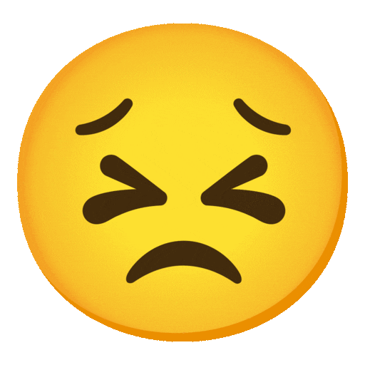 😣 Persevering Face on Noto Color Emoji, Animated 16.0