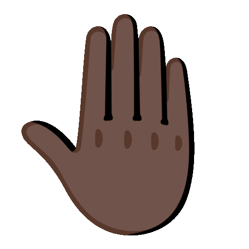 🤚🏿 Raised Back of Hand: Dark Skin Tone on Noto Color Emoji, Animated 16.0