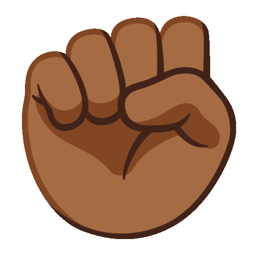 🏾 Raised Fist: Medium-Dark Skin Tone on Noto Color Emoji, Animated 16.0