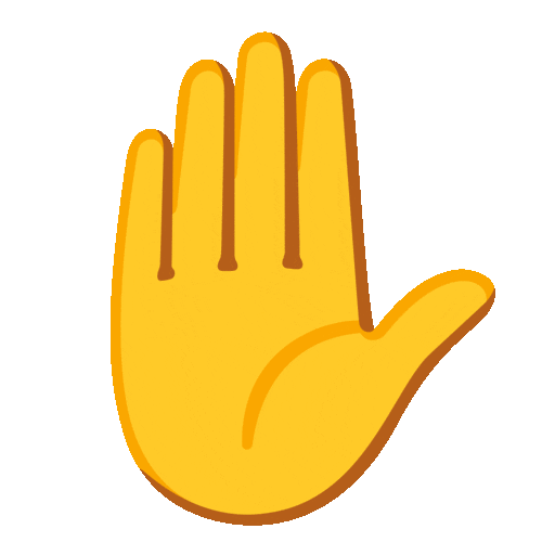 Raised Hand on Noto Color Emoji, Animated 16.0