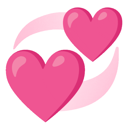 💞 Revolving Hearts on Noto Color Emoji, Animated 16.0