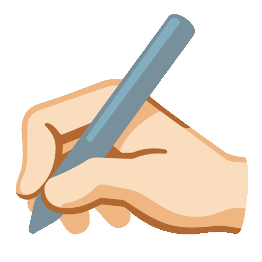 🏻 Writing Hand: Light Skin Tone on Noto Color Emoji, Animated 16.0