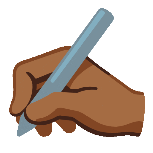 🏾 Writing Hand: Medium-Dark Skin Tone on Noto Color Emoji, Animated 16.0