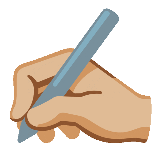 🏼 Writing Hand: Medium-Light Skin Tone on Noto Color Emoji, Animated 16.0