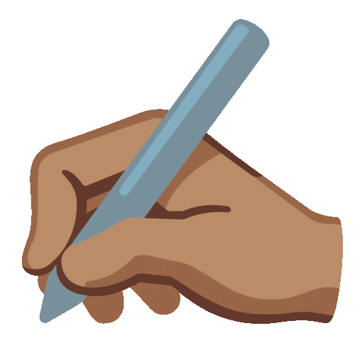 🏽 Writing Hand: Medium Skin Tone on Noto Color Emoji, Animated 16.0