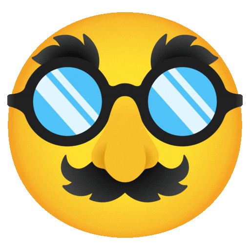 Noto Color Emoji, Animated 17.0上的🥸 伪装的脸