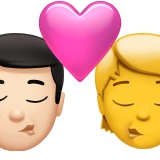 👨🏻‍ ️‍💋‍🧑 Kiss: Man, Person, Light Skin Tone, No Skin Tone on Apple iOS ...