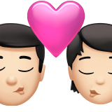 👨🏻‍ ️‍💋‍🧑🏻 Kiss: Man, Person, Light Skin Tone on Apple iOS 16.4